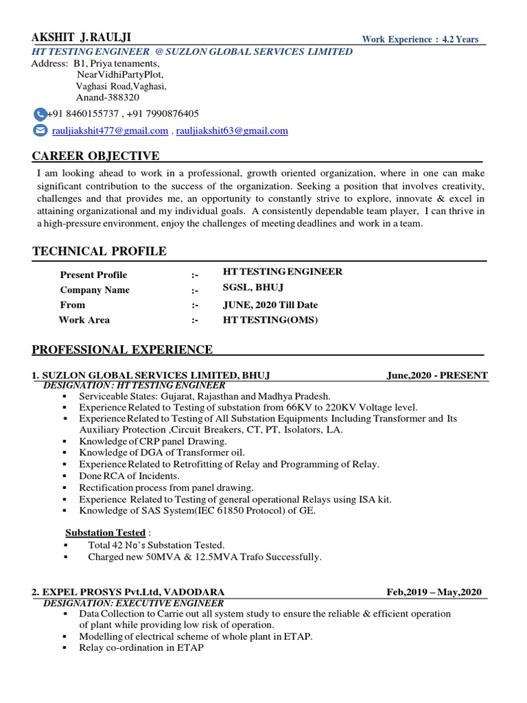 HT Testing Engineer Resume - Akshit Raulji | PDF | Business