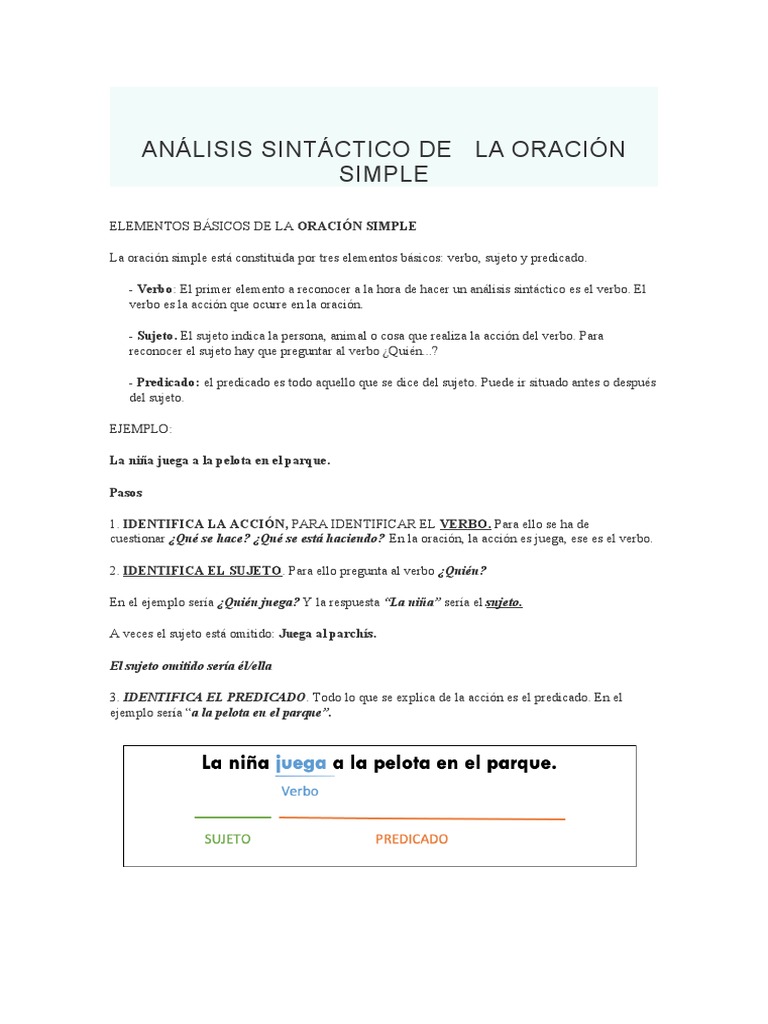 Macaracas. Teoría de Análisis Sintáctico de La Oración Simple . | PDF