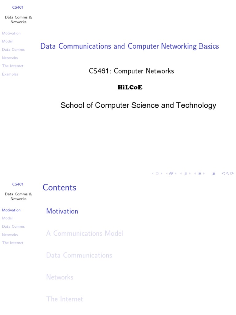 Cs461y23 Chapter 1 Data Communications And Computer Networks Basics Pdf