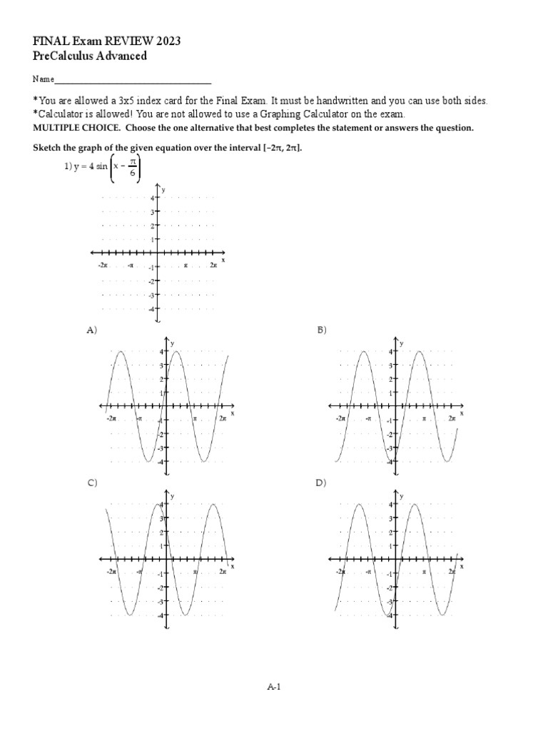 Final Exam Review | PDF | Mathematical Concepts | Mathematical Objects