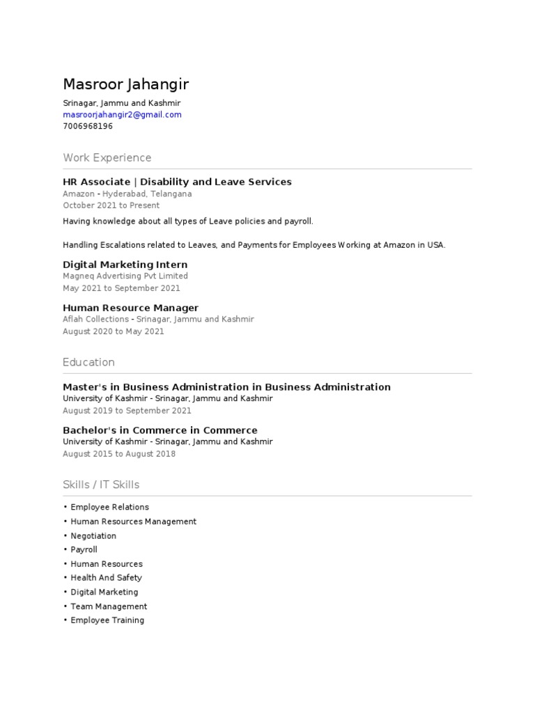 Masroor CV April 2022 | PDF