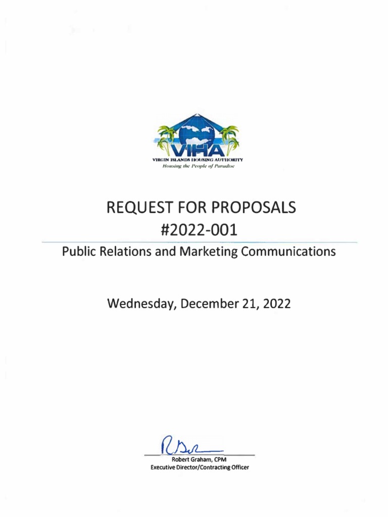 Rfp 2022 001 Public Relations And Marketing Communications Pdf