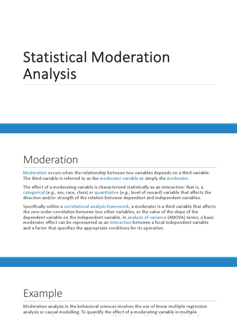 Statistical Moderation Analysis | PDF