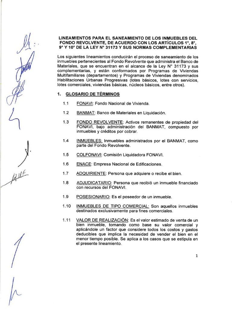 Acta 06-2023-Lineamientos para El Saneamiento de Los Inmuebles Del Fondo Revolvente | PDF