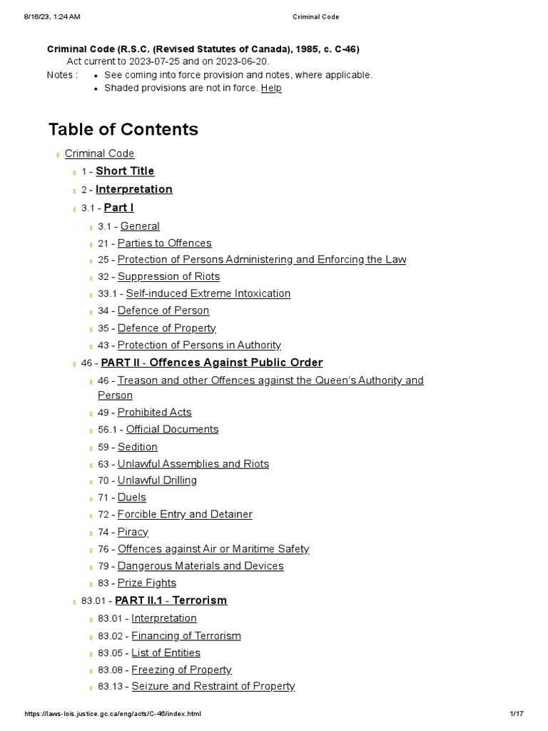 Criminal Code | PDF | Crimes | Crime & Violence
