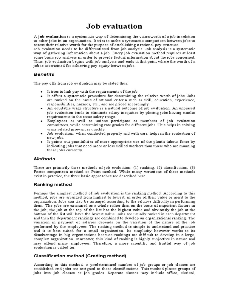 Management Job Evaluation | PDF | Employment | Performance Appraisal Management Job Evaluation | PDF | Employment | Performance Appraisal