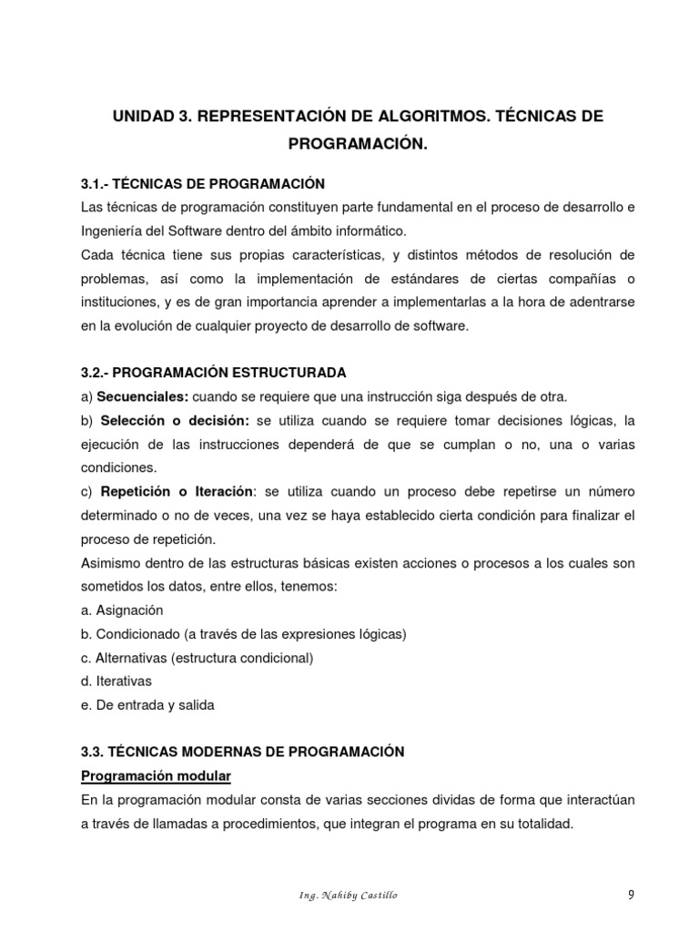 Unidad3 Tecnicas de Programacion | PDF | Objeto (informática ...