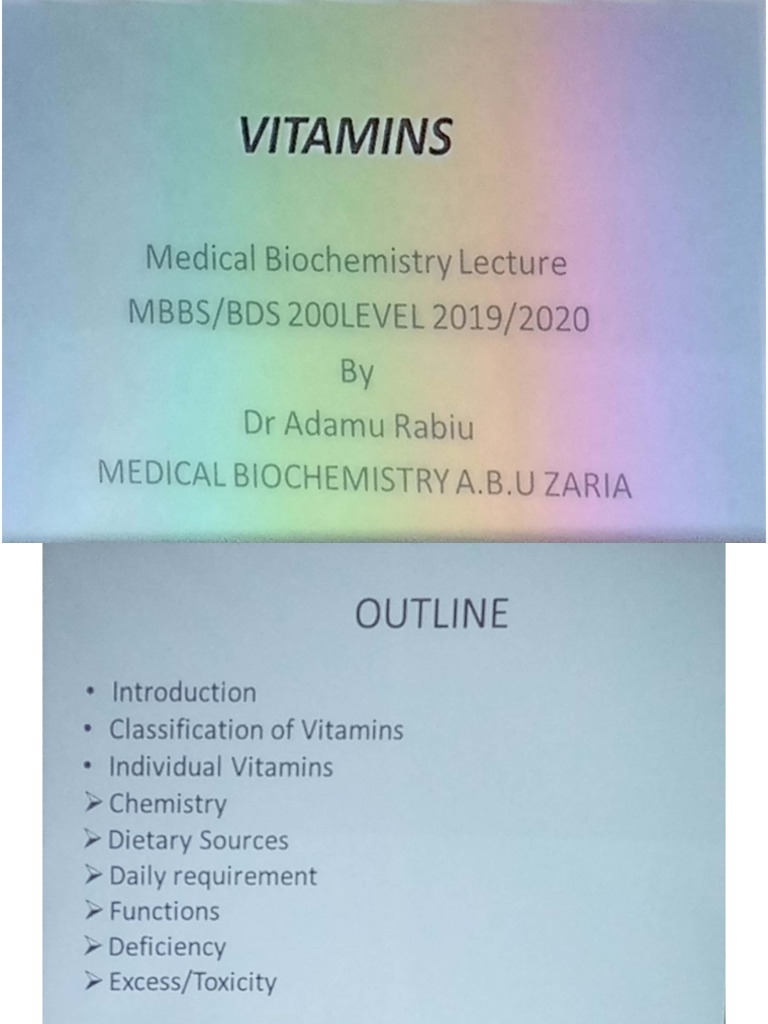 VITAMINS, Biochemistry | PDF