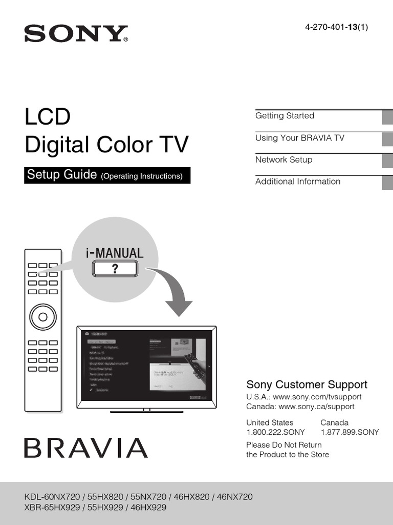 KDL-NX720 HX820 XBR-HX929 Qs | PDF | High Definition Television ...