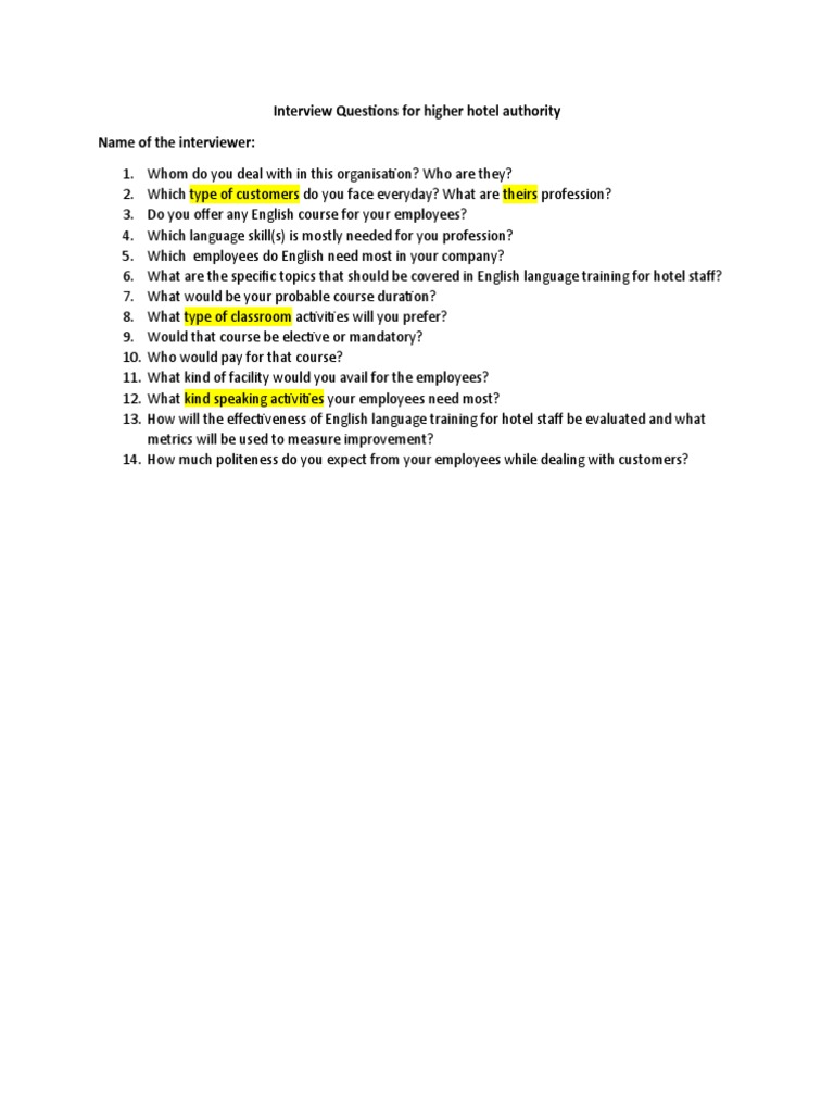 Interview Questions For ESP | PDF