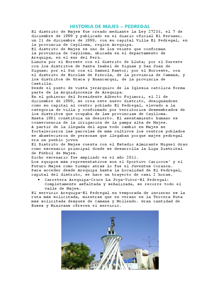 Historia de Majes | PDF