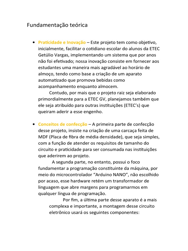 Fundamentacao Teorica TCC-1 | PDF Fundamentacao Teorica TCC-1 | PDF