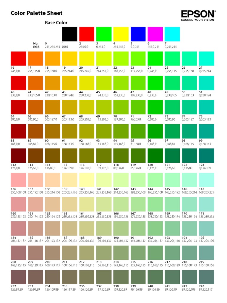 Color Palette Sheet | PDF