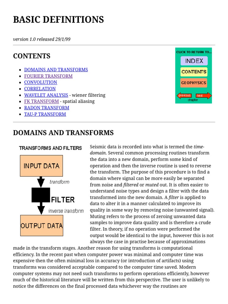 Basic Definitions | PDF | Spectral Density | Wavelet
