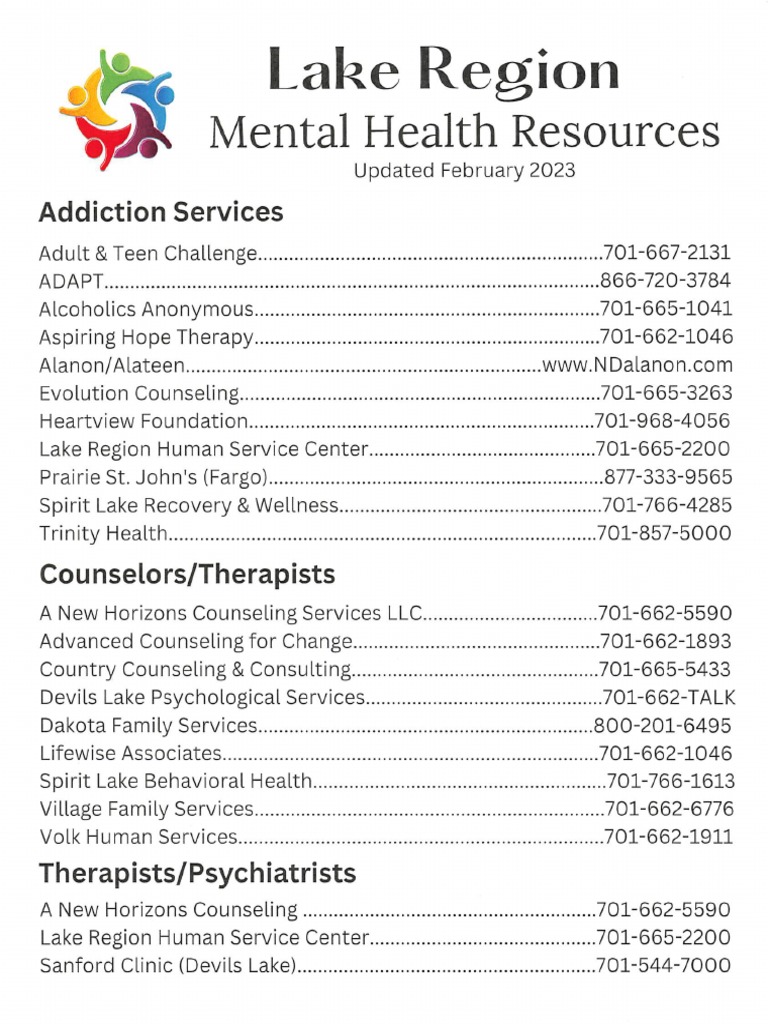 Lake Region Mental Health Resources | PDF