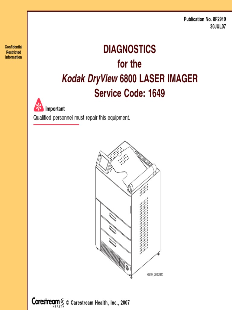 Kodak DryView 6800 Diagnostics Guide | PDF | Technology & Engineering