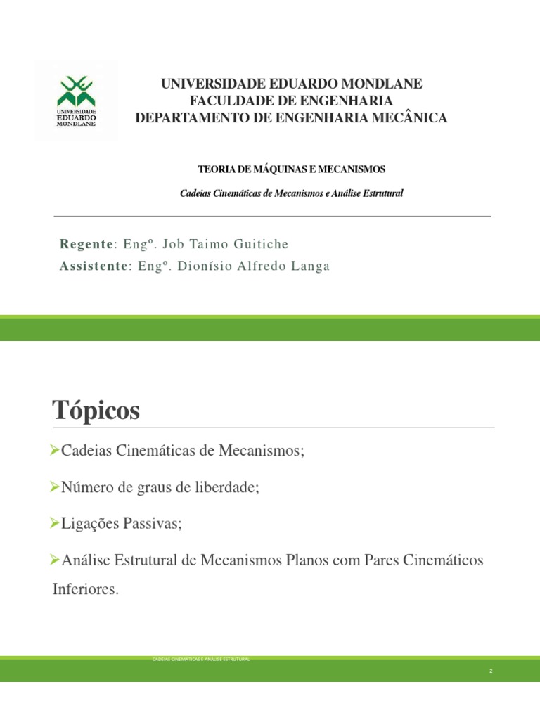 Aula 2 - TMM - Análise Estrutural | PDF