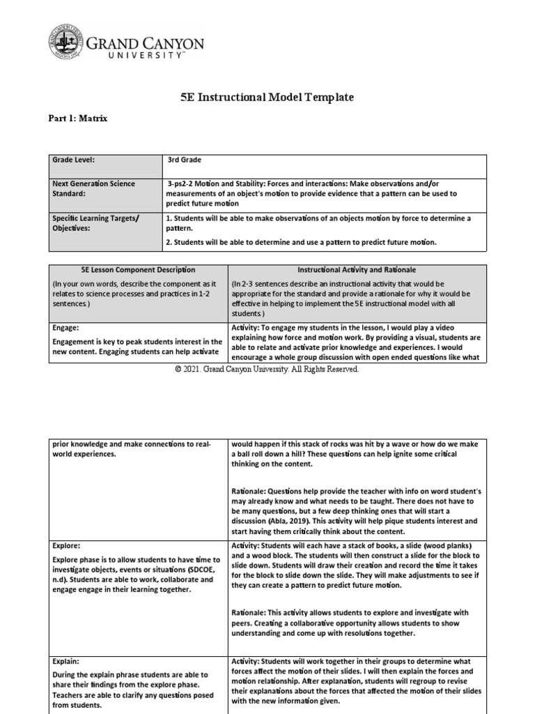 ELM-361-RS-5E-Instructional-Model-Template (2) (2) | PDF | Force ...