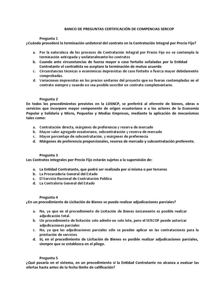 Banco de Preguntas 1 | PDF