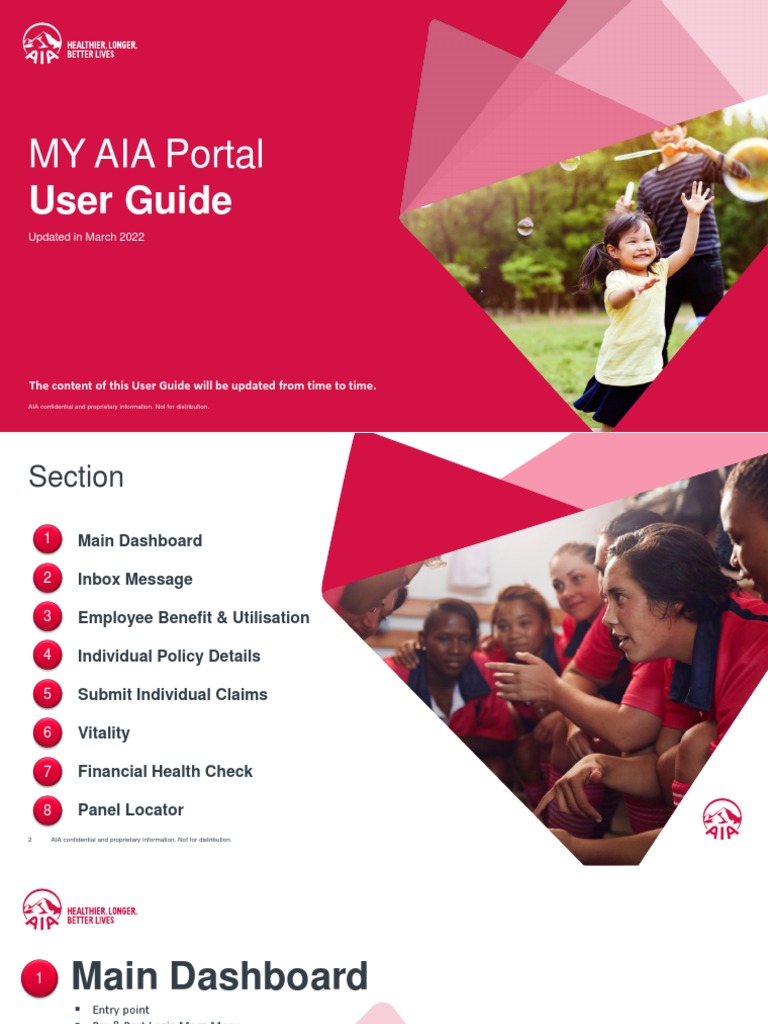 My AIA Portal User Guide 2103 | PDF