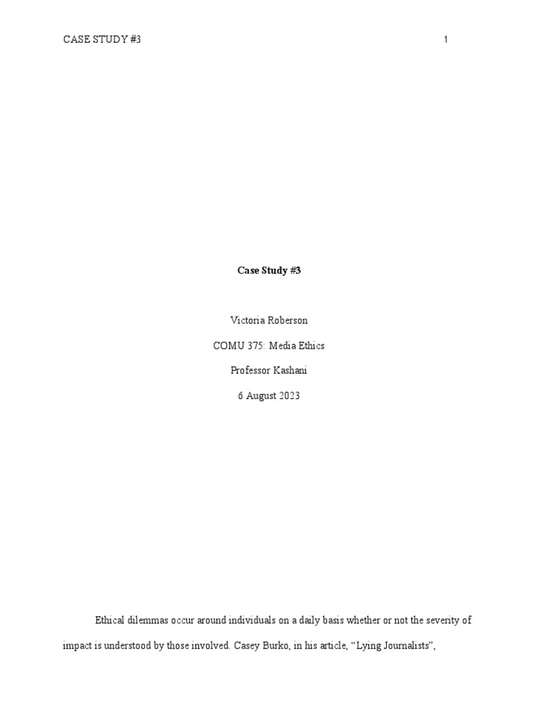 Roberson Case Study 3 | PDF