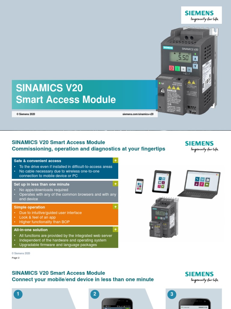 V20 BROCHURE SINAMICS Smart Access Module en Final Original Original | PDF