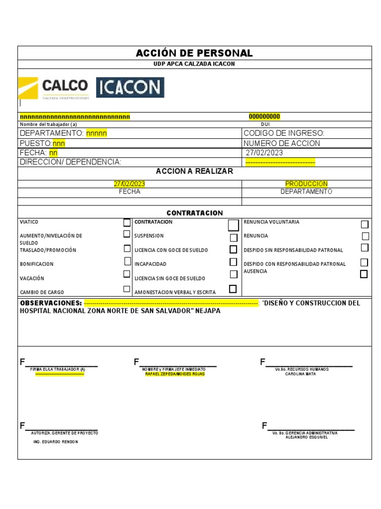 Acción de Personal | PDF