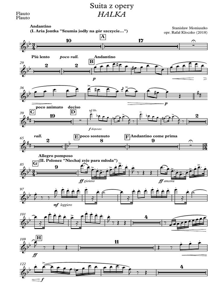 Suita Z Opery Halka (Partie) - Flauto - Flauto | PDF