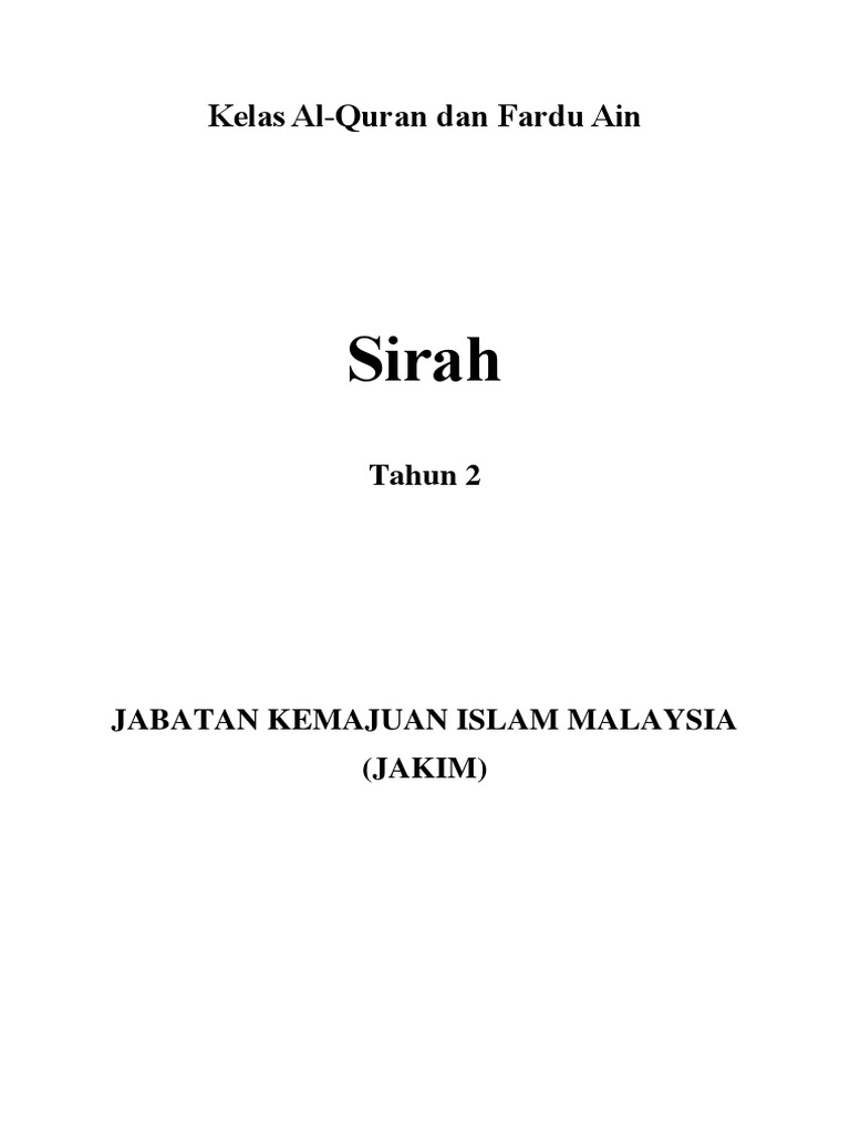 Buku Teks Sirah Tahun 2 Kafa JAKIM | PDF