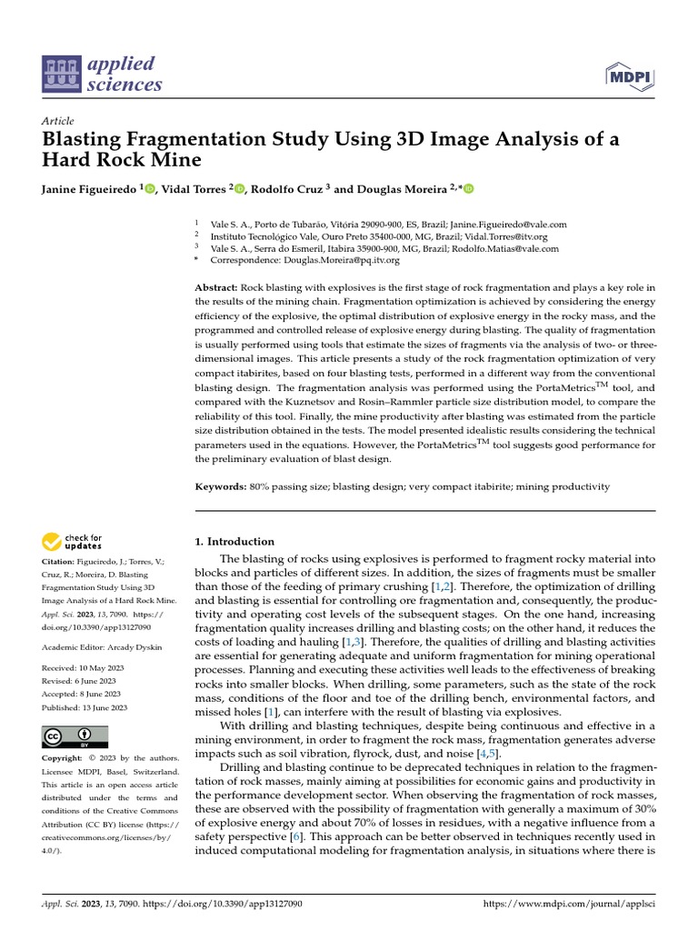 Blasting Fragmentation Study Using 3D Image Analys | PDF | Fracture | Explosion
