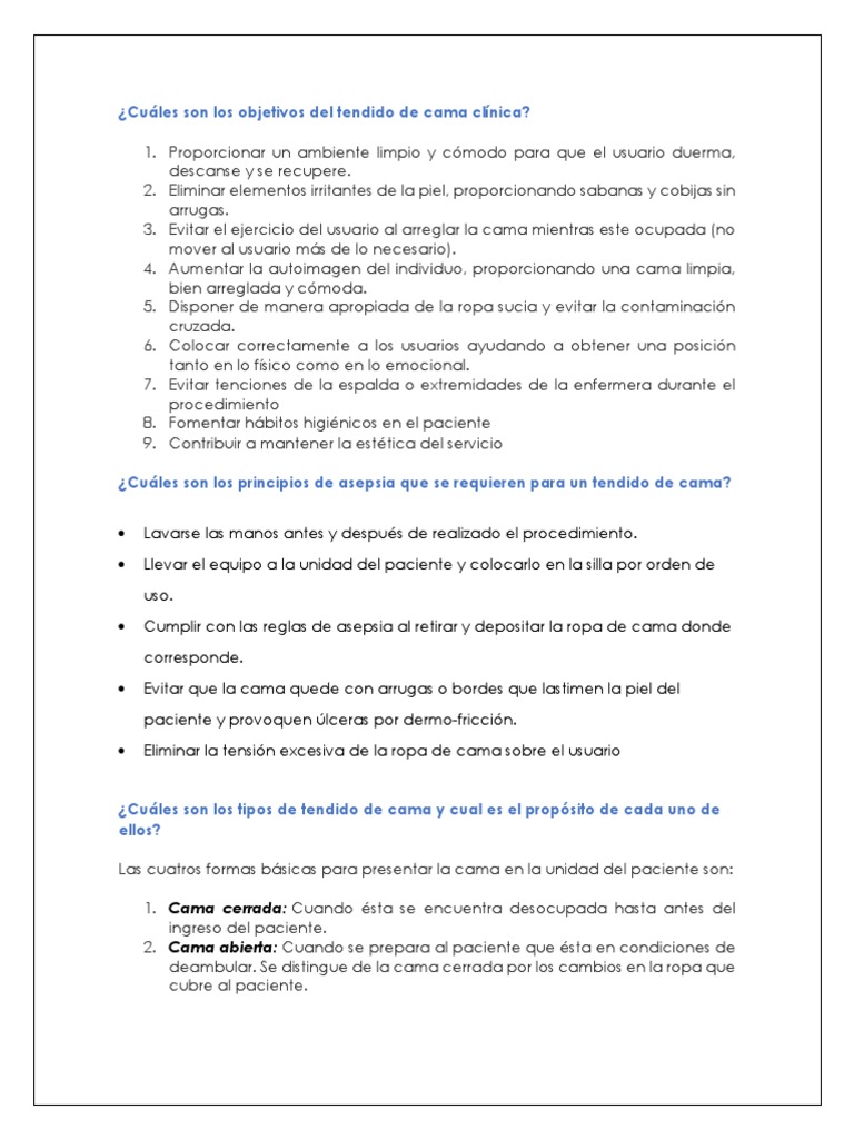 Tendido de Cama | PDF | Salud y bienestar