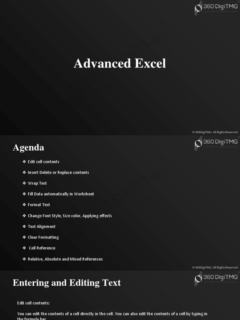 Editing and Formatting Excel Cells | PDF | Microsoft Excel | Computing