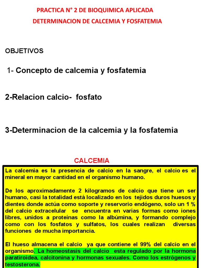 Práctica #2 Calcemia y Fosfatemia | PDF | Calcio | Fosfato