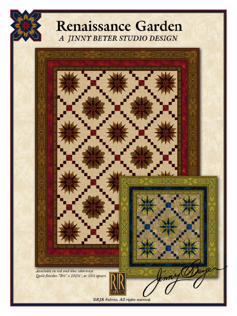 Jinny Beyer's Renaissance Garden Quilt Guide | PDF