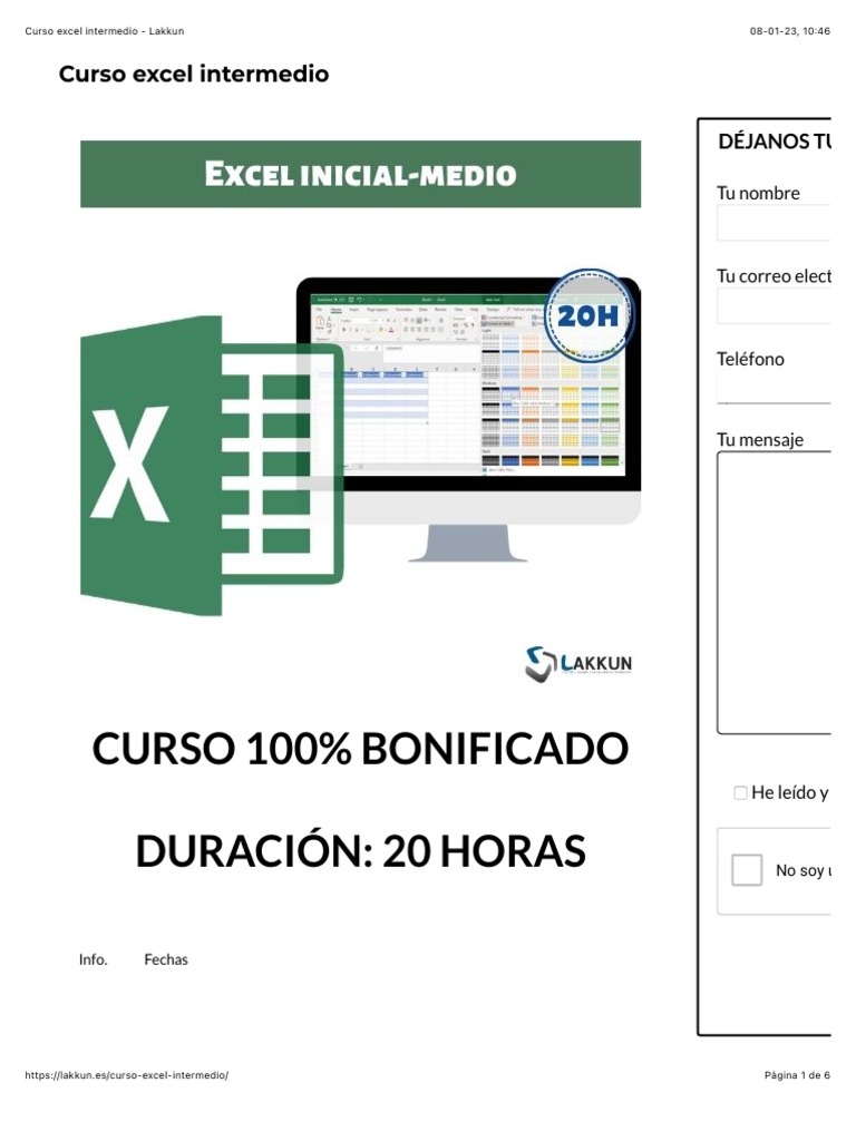 Curso Excel Intermedio - Lakkun | PDF | Cookie HTTP | Microsoft Excel