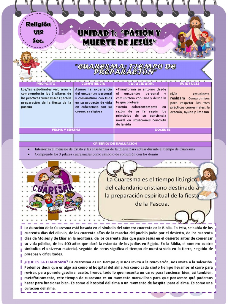 Ficha de Actividad Religion Vi-Semana 2 | PDF