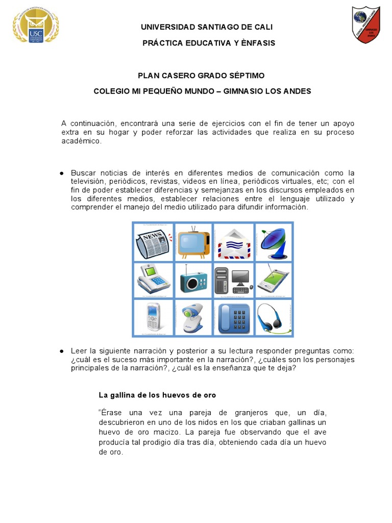 Plan Casero Grado Séptimo | PDF