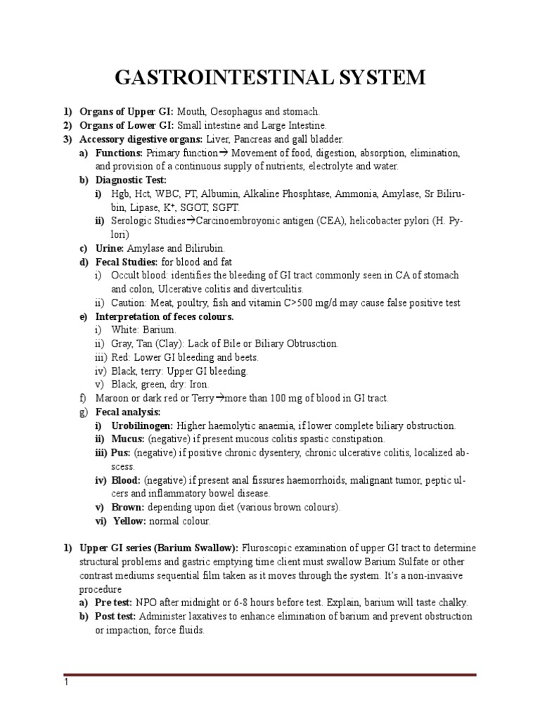 Gastrointestinal System | PDF