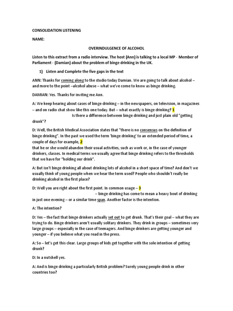 Script Alcohol Abuse - Copia | PDF | Alcohol | Nutrition