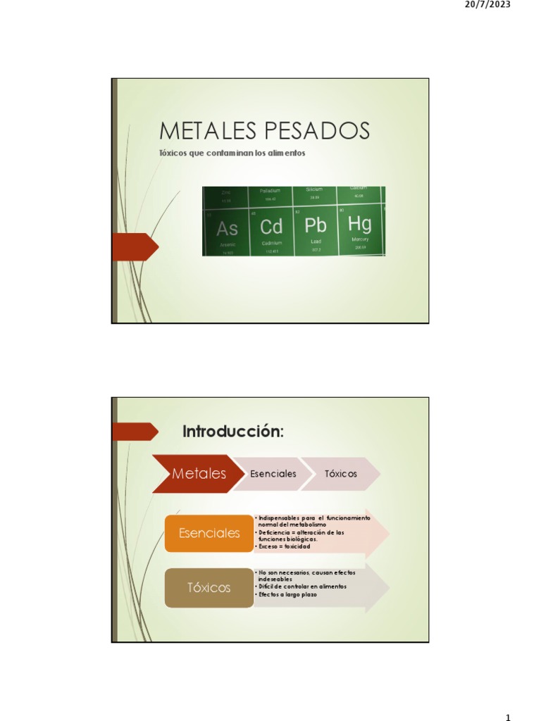 Metales Pesados | PDF | Arsénico | Alimentos