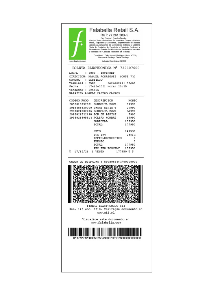 Recuperar Boleta Electrónica Falabella | PDF | Negocios