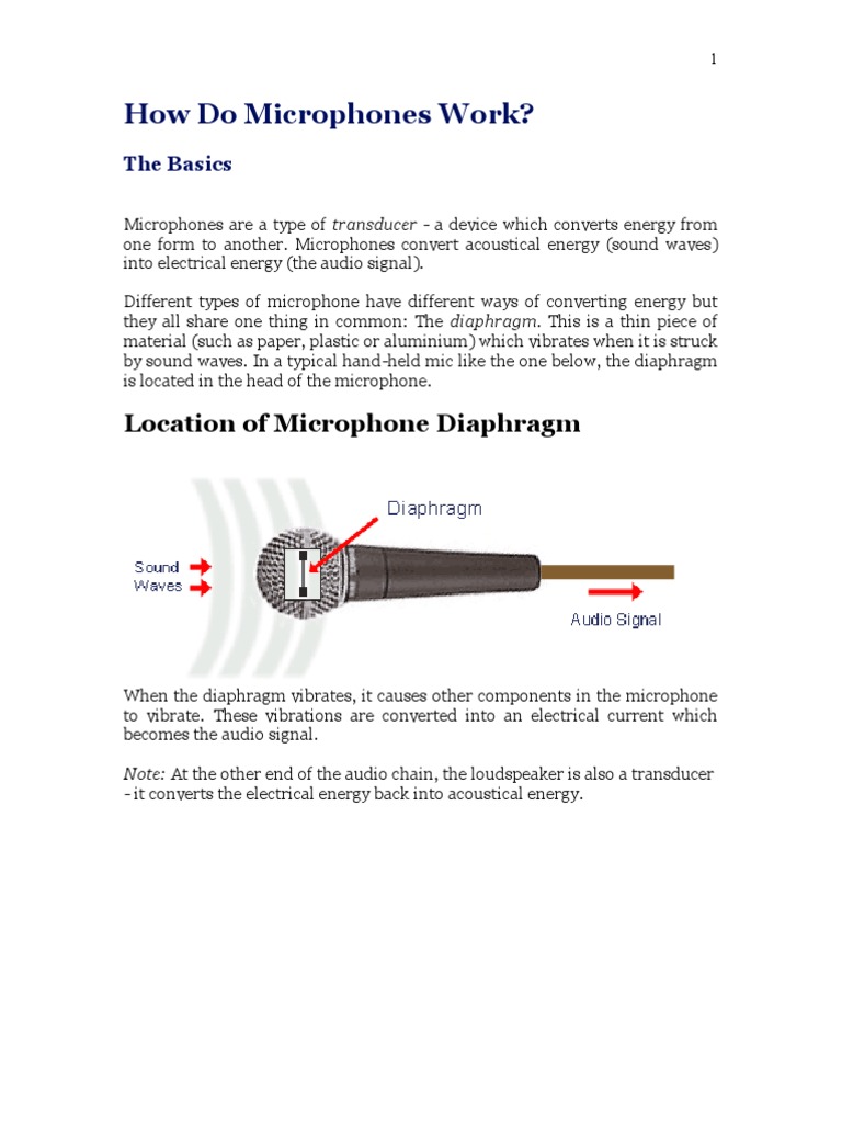 How Do Microphones Work | PDF | Microphone | Loudspeaker