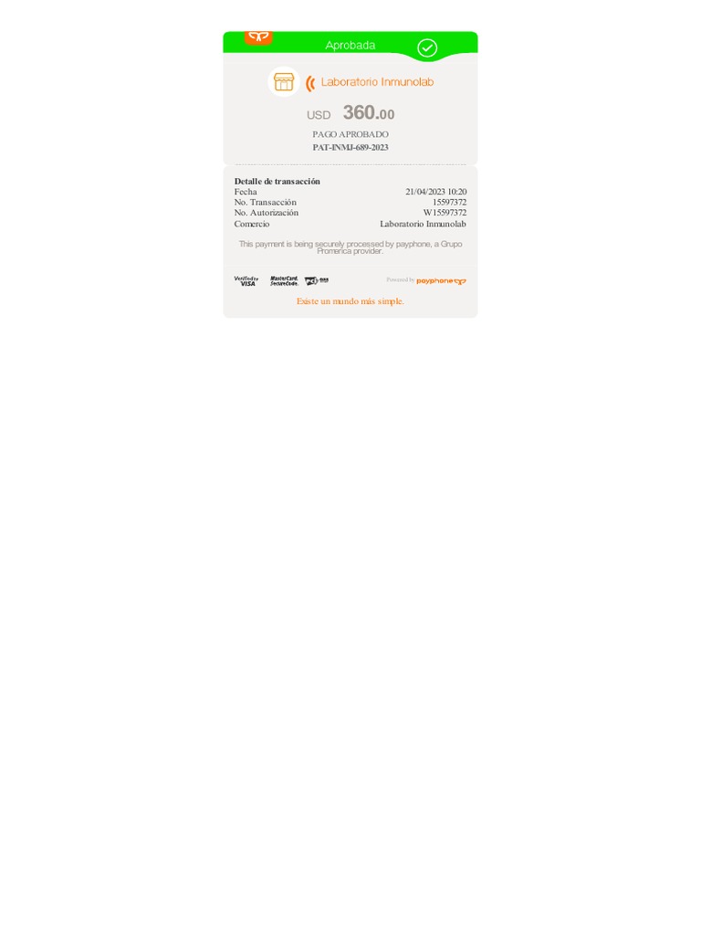 Factura Laboratorio Inmunolab 21 04 2023 | PDF