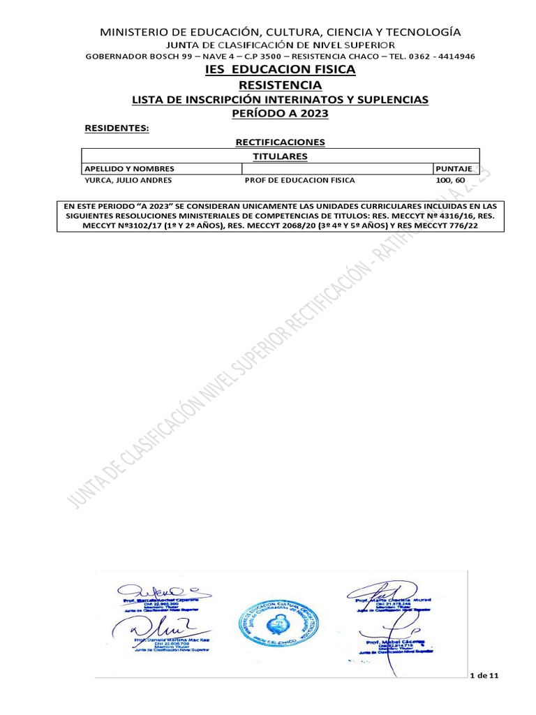I.e.s.iesef - Resistencia - Lista Definitiva Período A 2023.-Lista ...