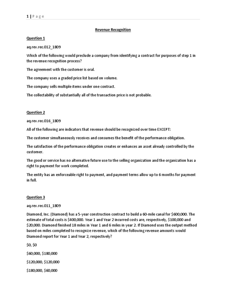 Revenue Recognition 14 | PDF | Retail | Prices