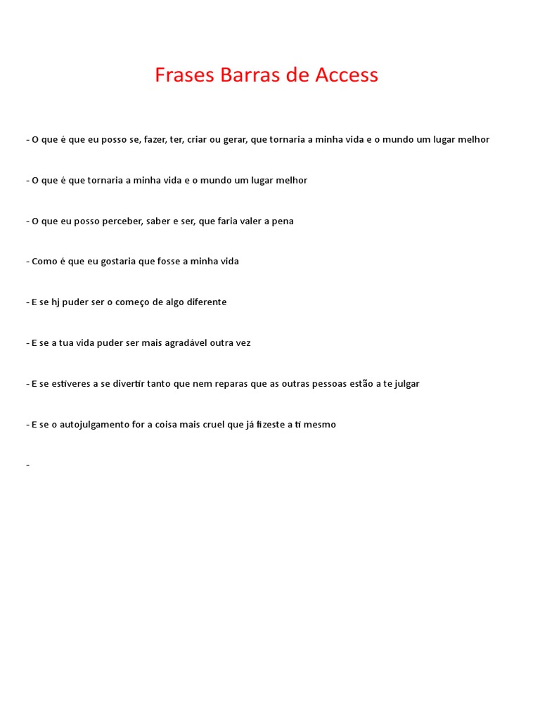 Frases Barras de Access | PDF