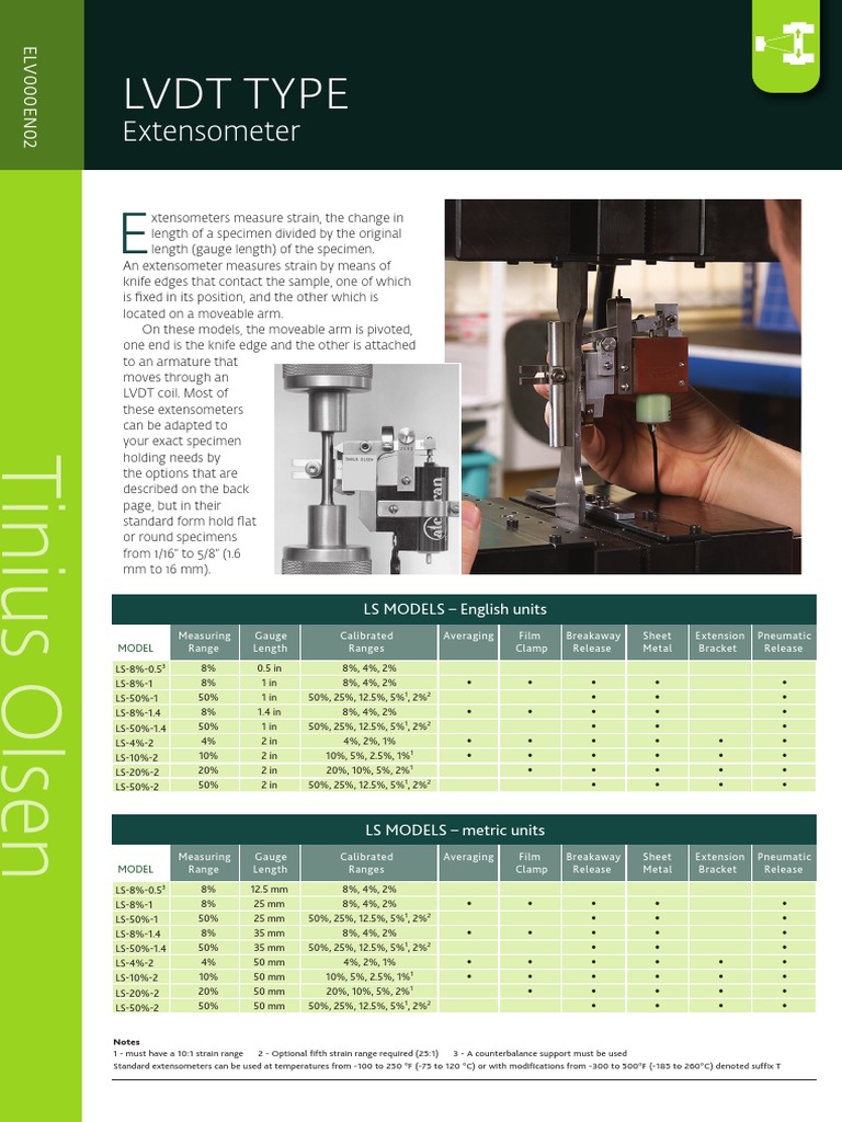 Lvdt-Tinius Olsen | PDF | Building Engineering | Mechanical Engineering