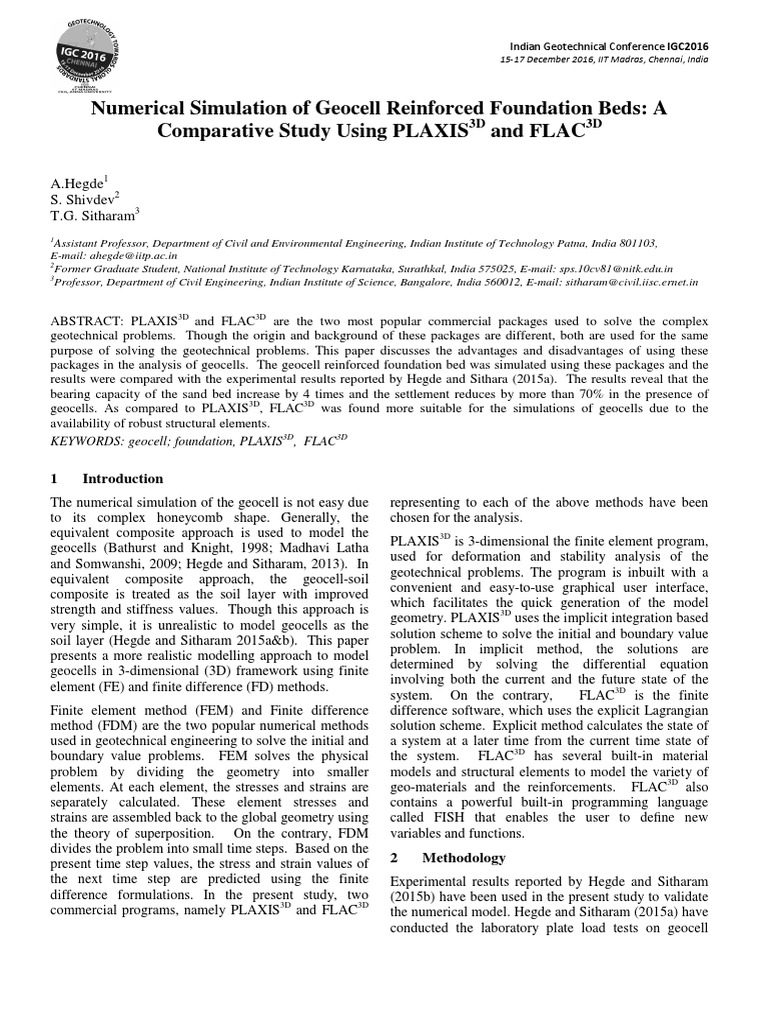 3D Numerical Simulation of Geocell Reinf | PDF | Geotechnical ...