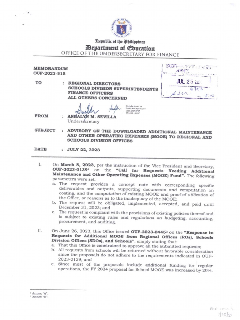Memo OUF 2023 515 | PDF