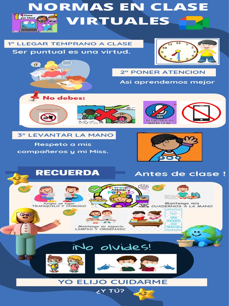 Afiche Normas de Convivencia Virtual y Bioseguridad | PDF